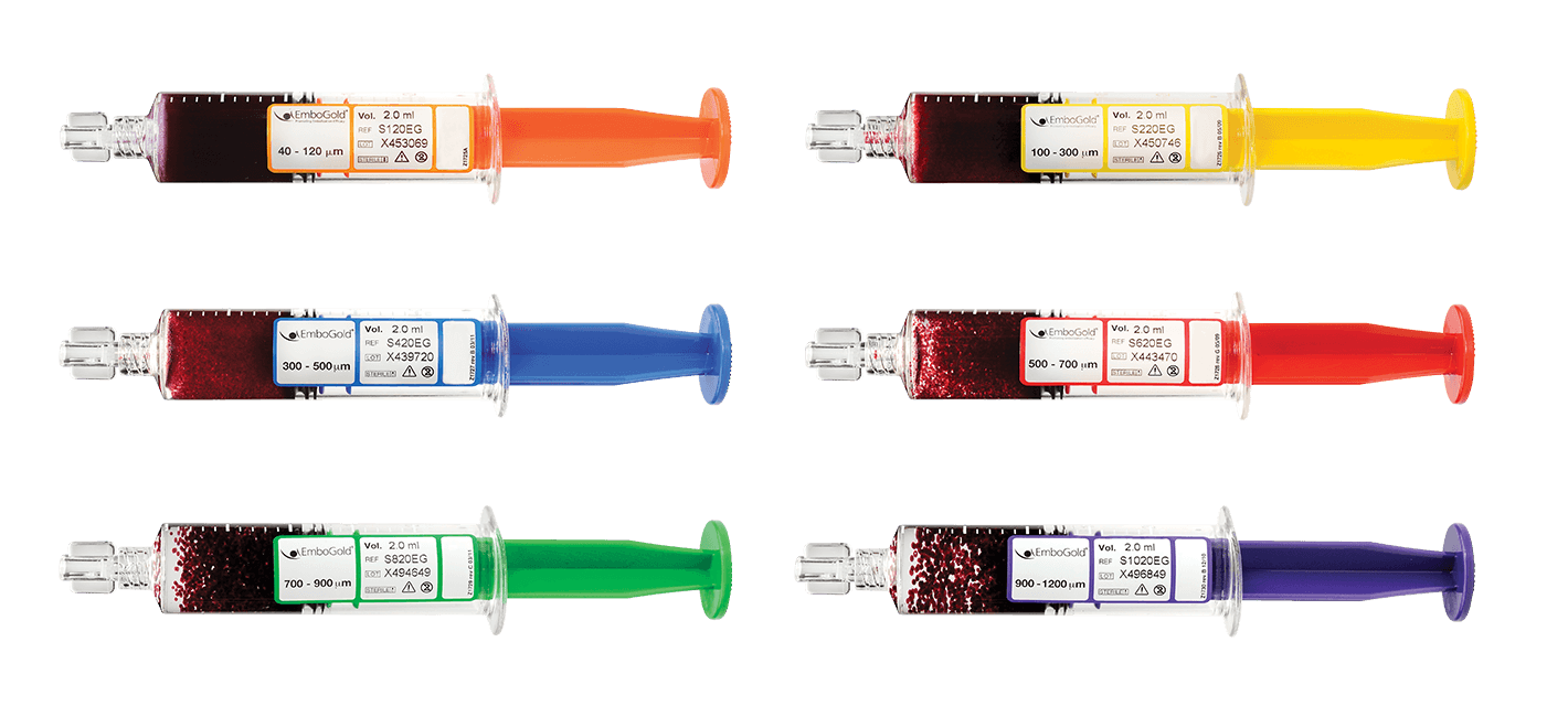 EmboGold® Microspheres - Enhanced Visibility, Compressible