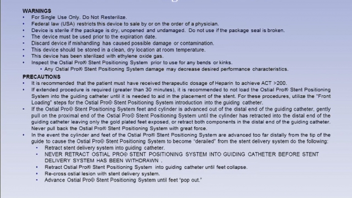 Ostial PRO® Stent Positioning System - More Accurate Stent Positioning